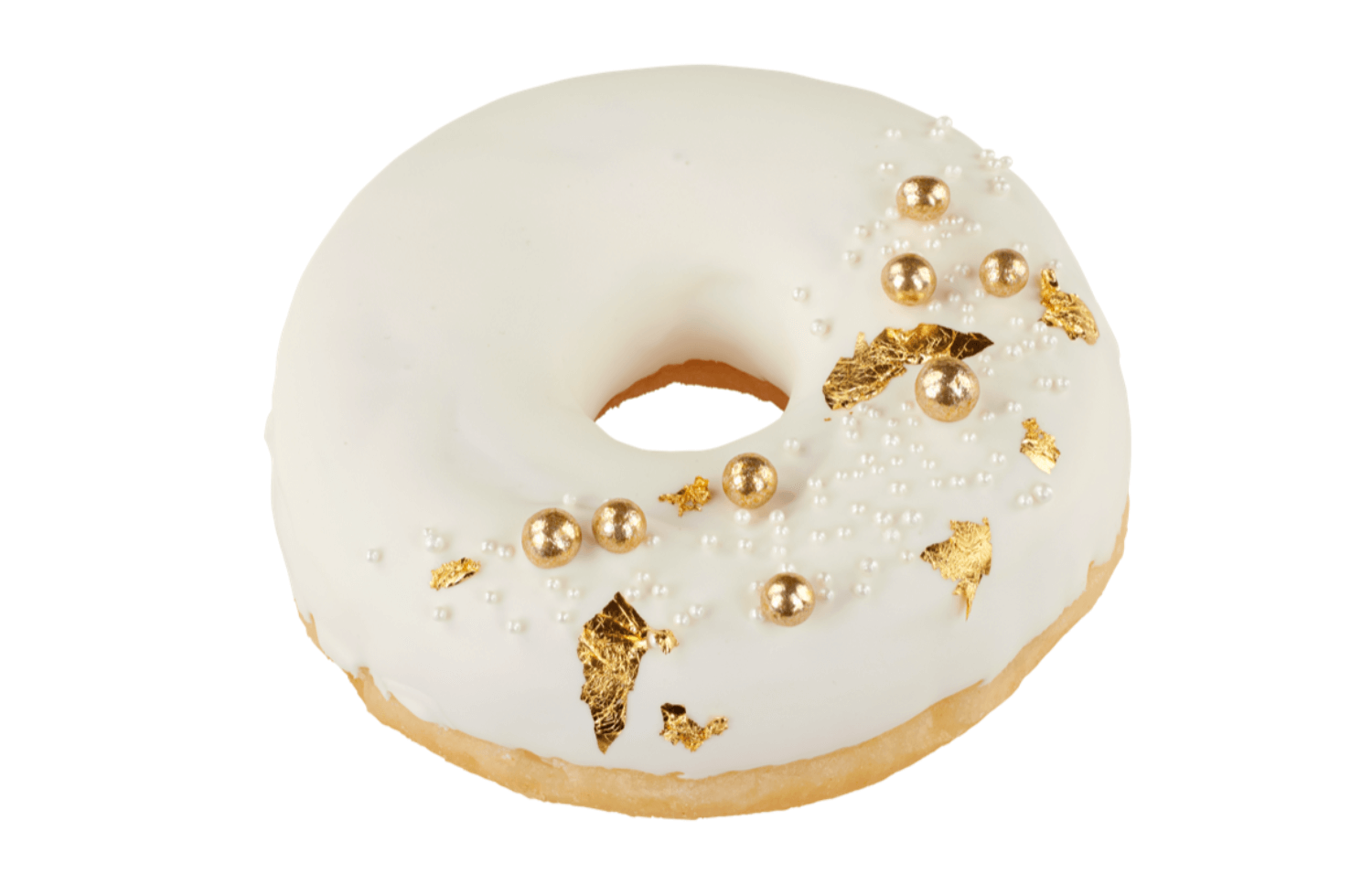 Bestill white & gold doughnut - Cakes by Hancock